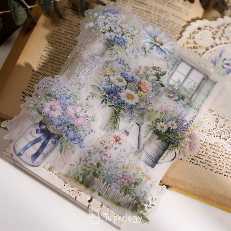 Vayu Spring Floral Vellum Stickers - Taperlogy
