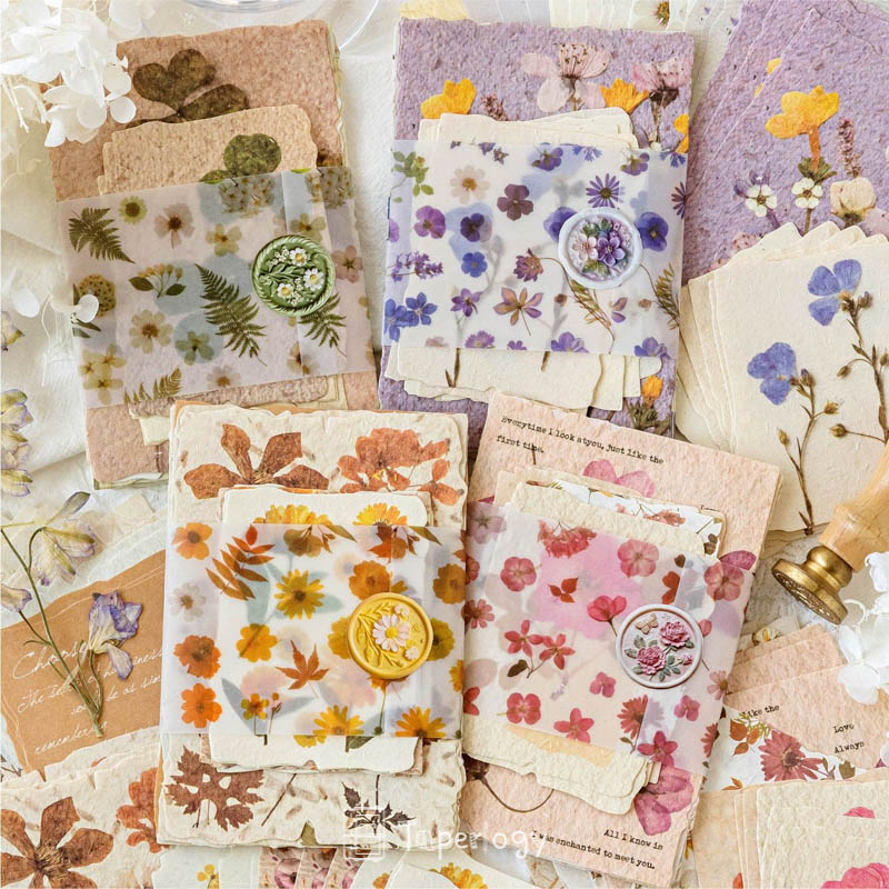 Maji Pressed Petals Embossed Paper Pack - Taperlogy