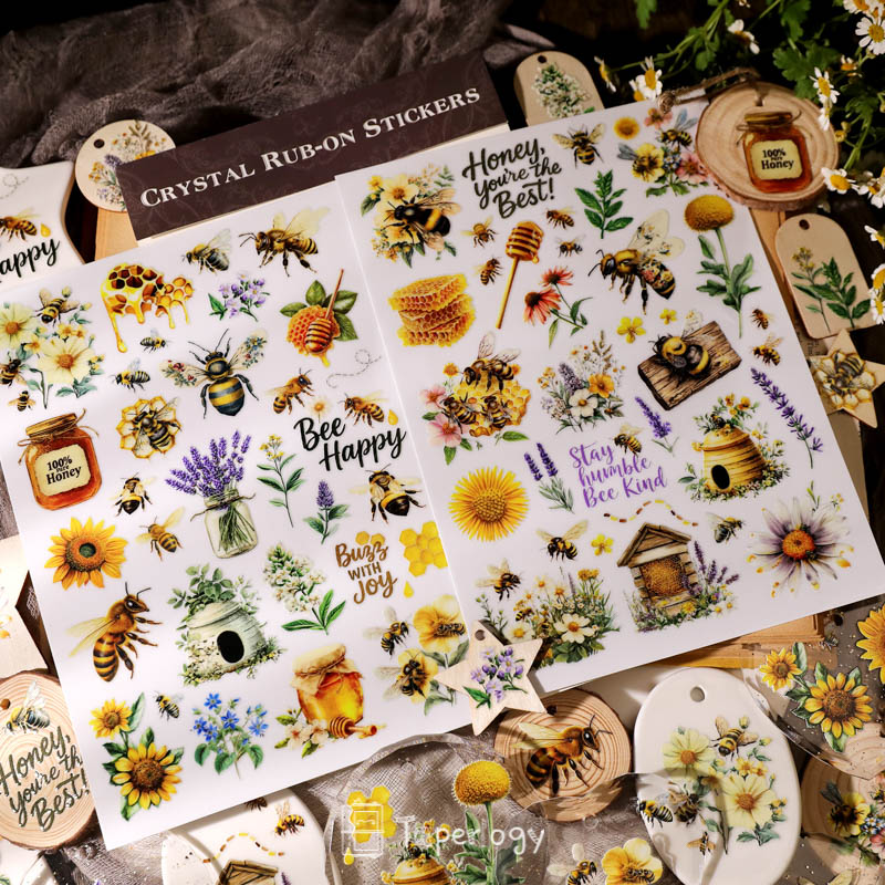 Bino Bee Crystal Rub-on Stickers - Taperlogy