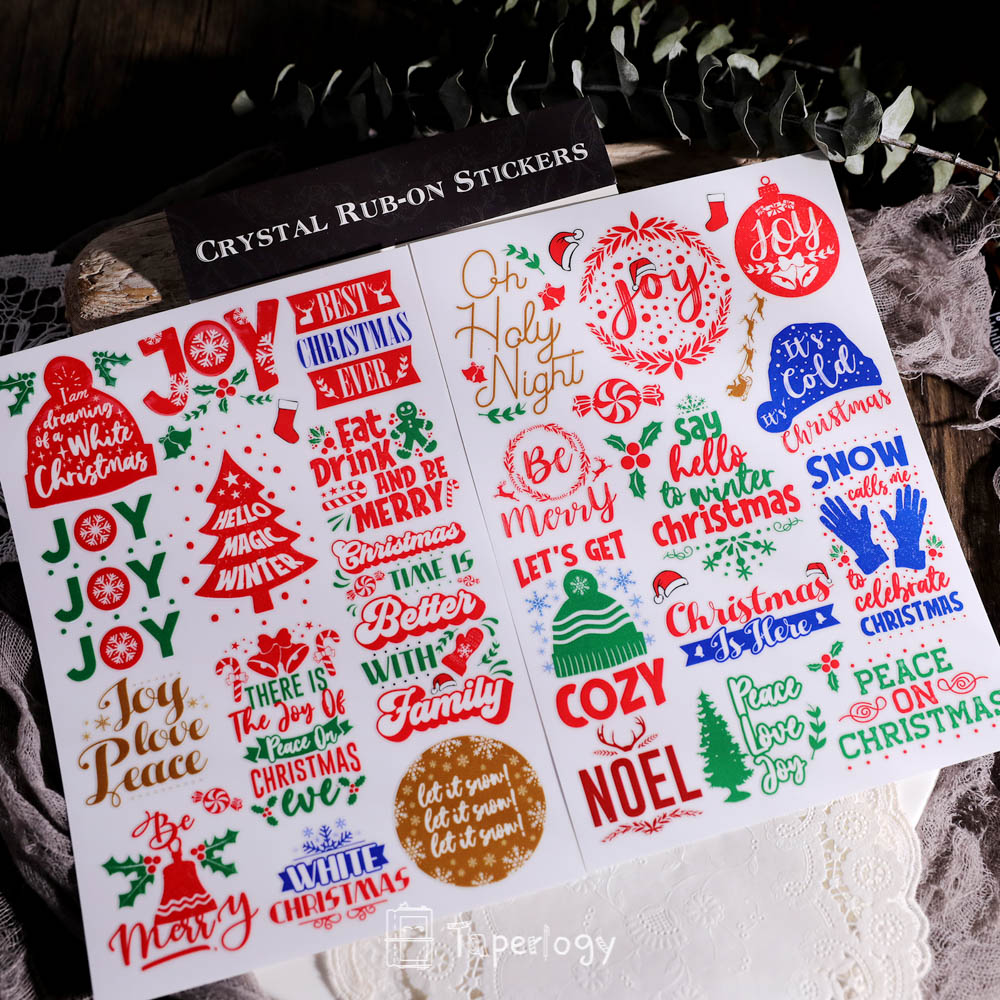 Mano Jolly Christmas Crystal Rub-on Stickers - Taperlogy