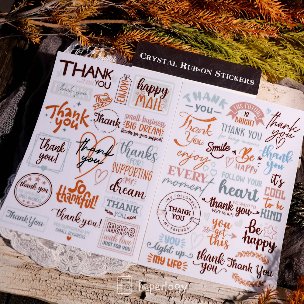 Kano Thankful Touch Crystal Rub-on Stickers -Taperlogy