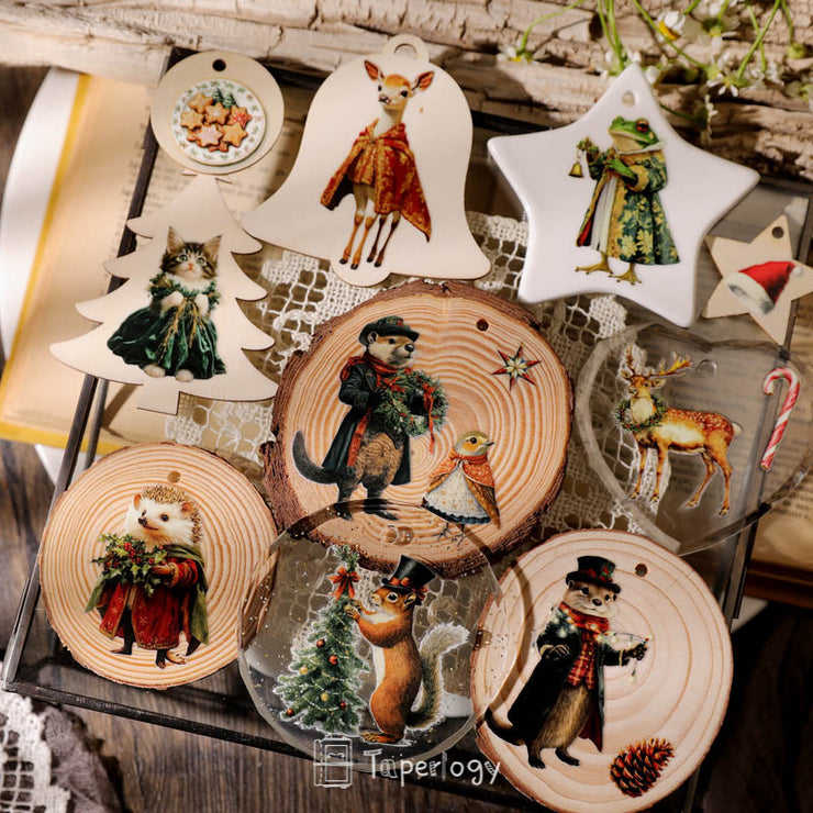 Tino Christmas Animal Party Crystal Rub-on Stickers - Taperlogy