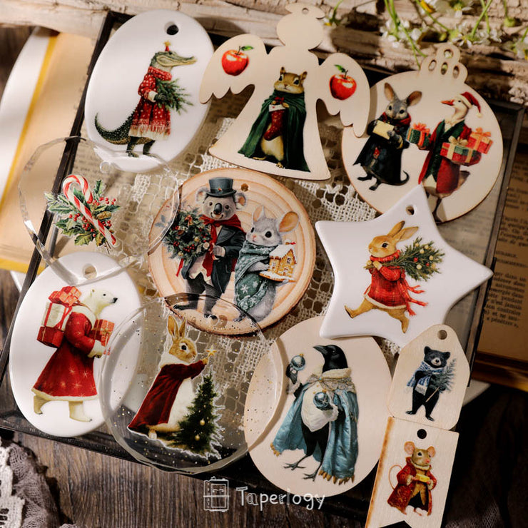 Tino Christmas Animal Party Crystal Rub-on Stickers - Taperlogy
