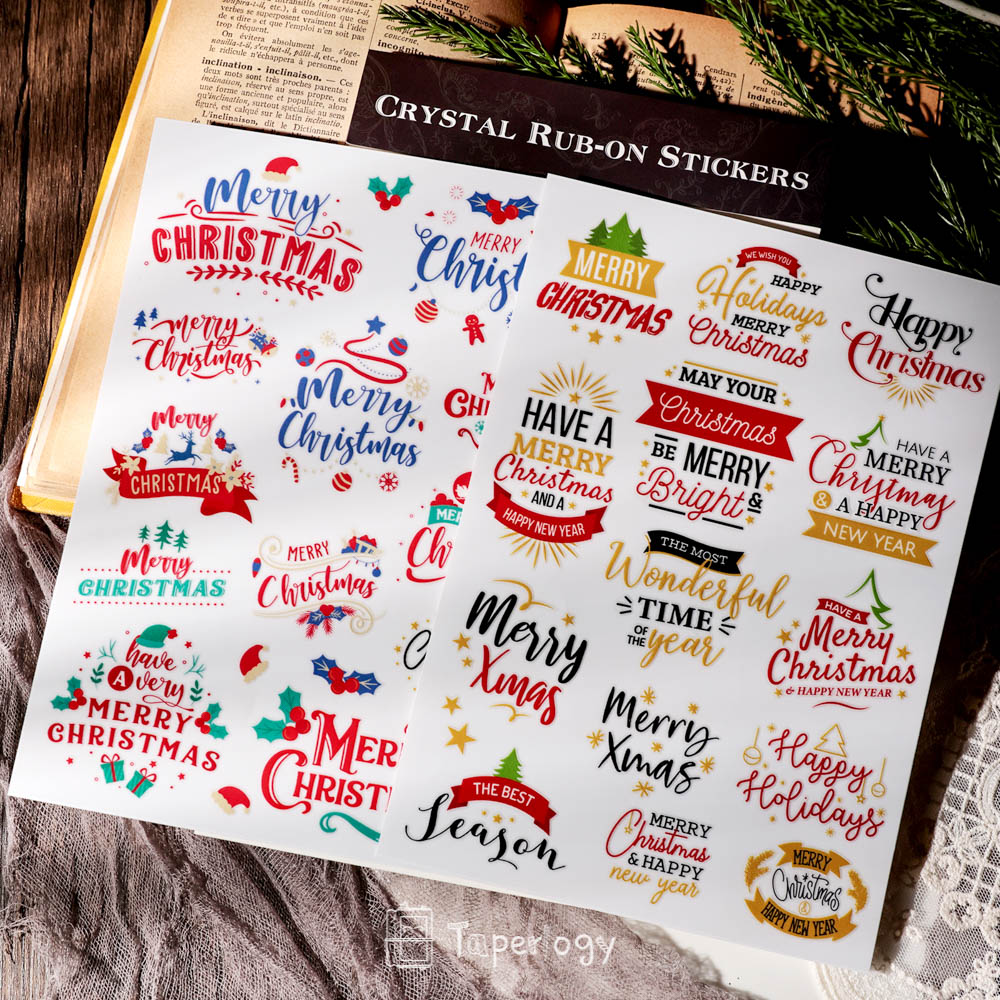 Dano Christmas Wishes Crystal Rub-on Stickers - Taperlogy