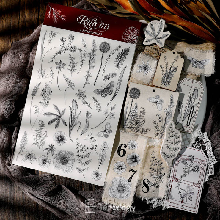 Joli Floral Upsized Rub-on Stickers | Transfer Sticker - Taperlogy