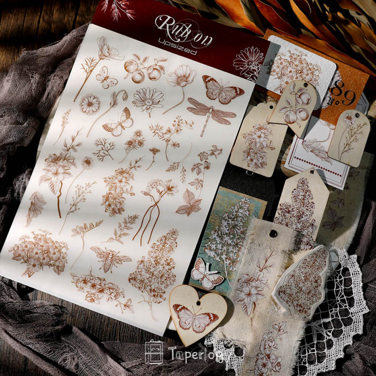 Joli Floral Upsized Rub-on Stickers | Transfer Sticker - Taperlogy