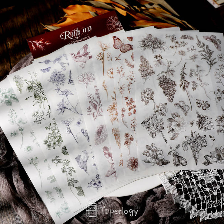 Joli Floral Upsized Rub-on Stickers | Transfer Sticker - Taperlogy