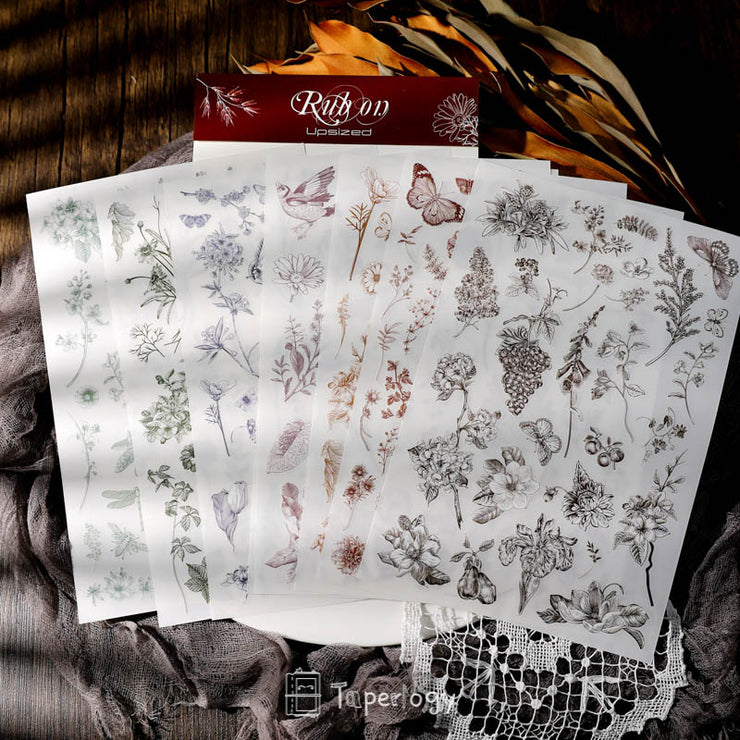 Joli Floral Upsized Rub-on Stickers | Transfer Sticker - Taperlogy