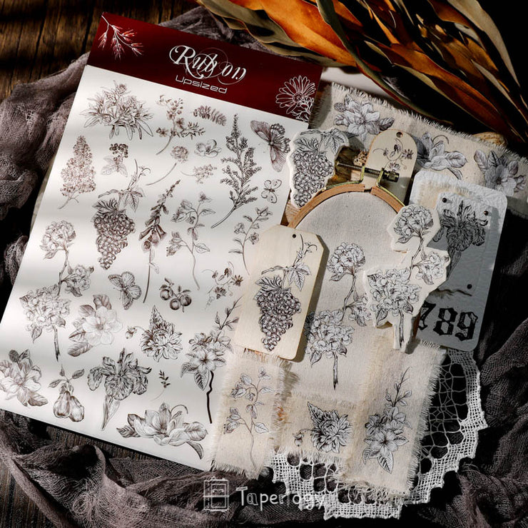 Joli Floral Upsized Rub-on Stickers | Transfer Sticker - Taperlogy