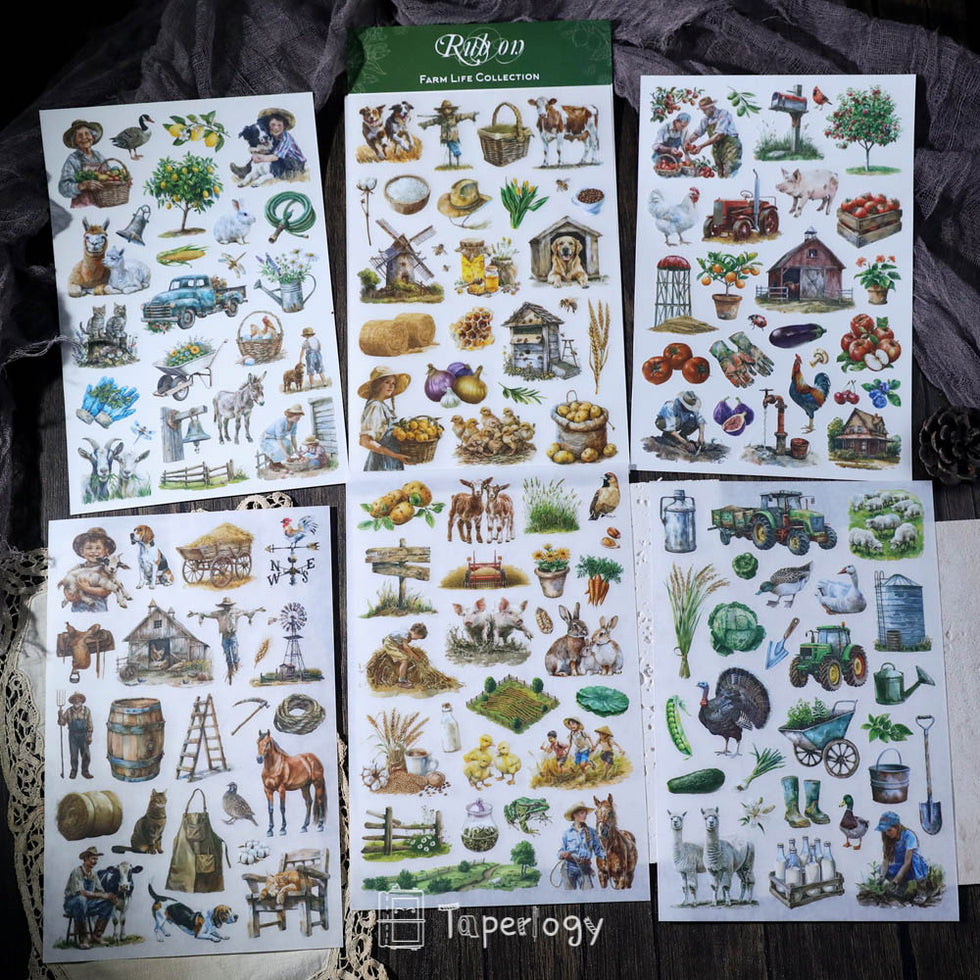 Foli Farm Life Rub-on Stickers - Taperlogy