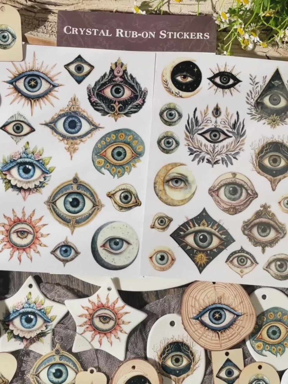 Jino Arcane Eye Crystal Rub-on Stickers - Taperlogy