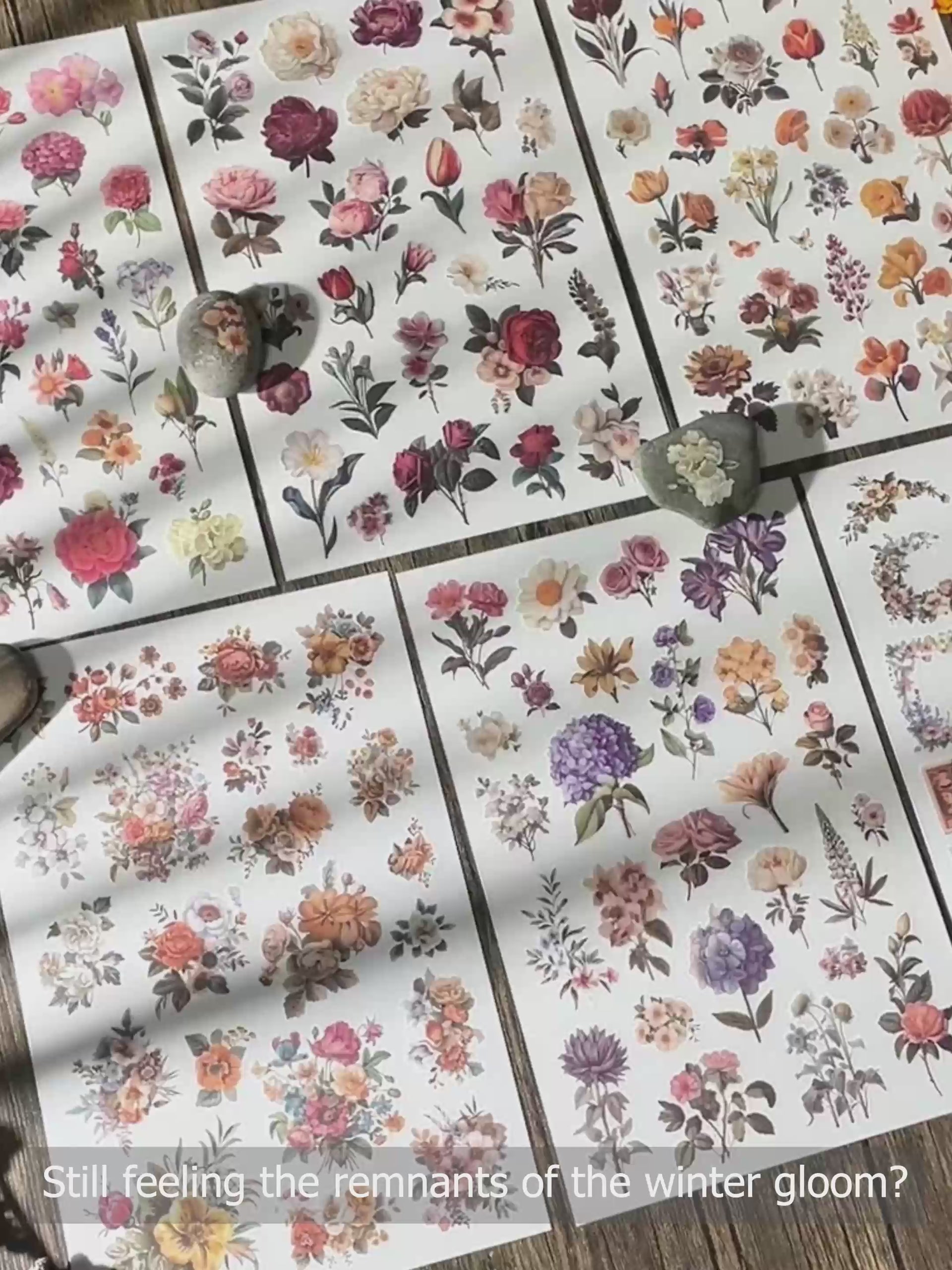 Yoli Vintage Floral Rub-on Stickers | Transfer Sticker - Taperlogy