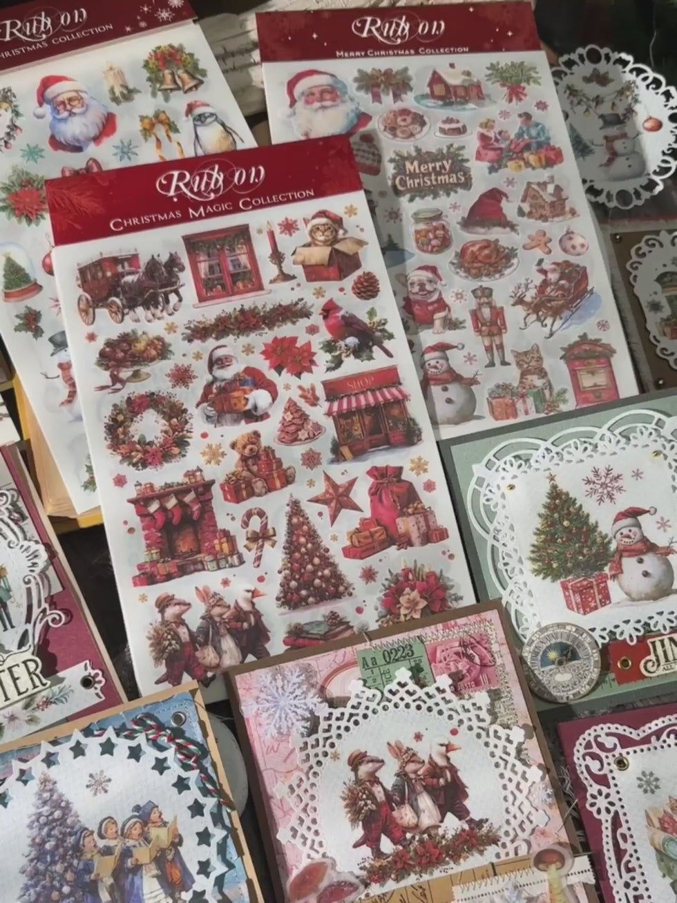 Festive Flourish Christmas Rub-on Sticker Bundle Deal - Taperlogy