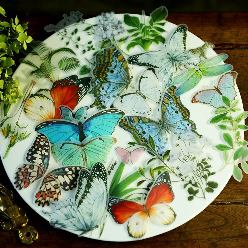 Datu Butterflies & Plants Vellum Stickers - Taperlogy
