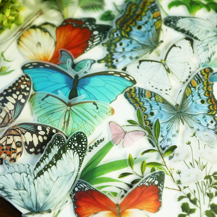 Datu Butterflies & Plants Vellum Stickers - Taperlogy