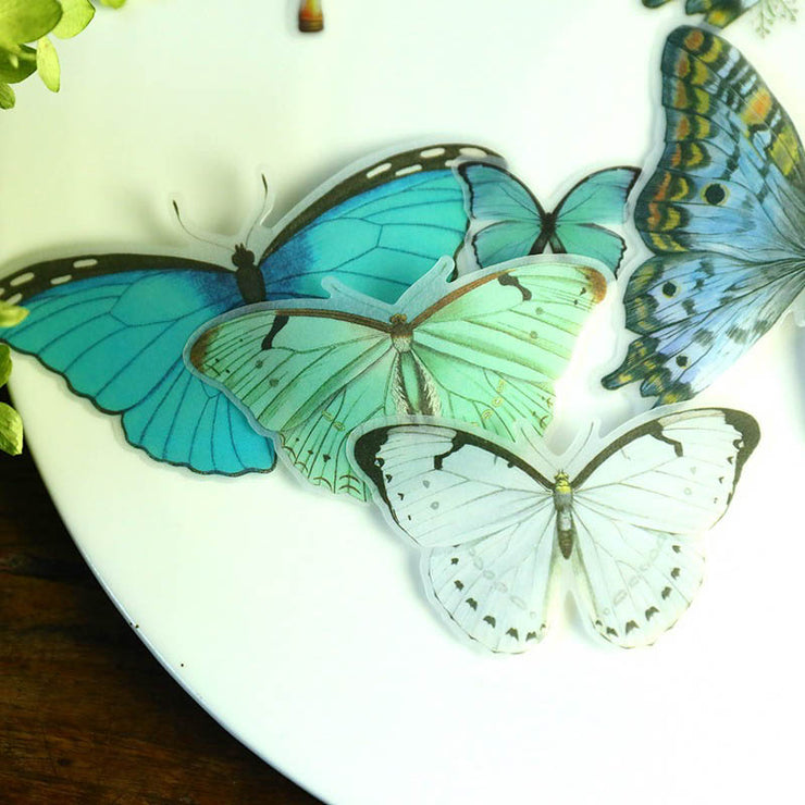 Datu Butterflies & Plants Vellum Stickers - Taperlogy