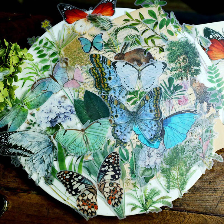 Datu Butterflies & Plants Vellum Stickers - Taperlogy