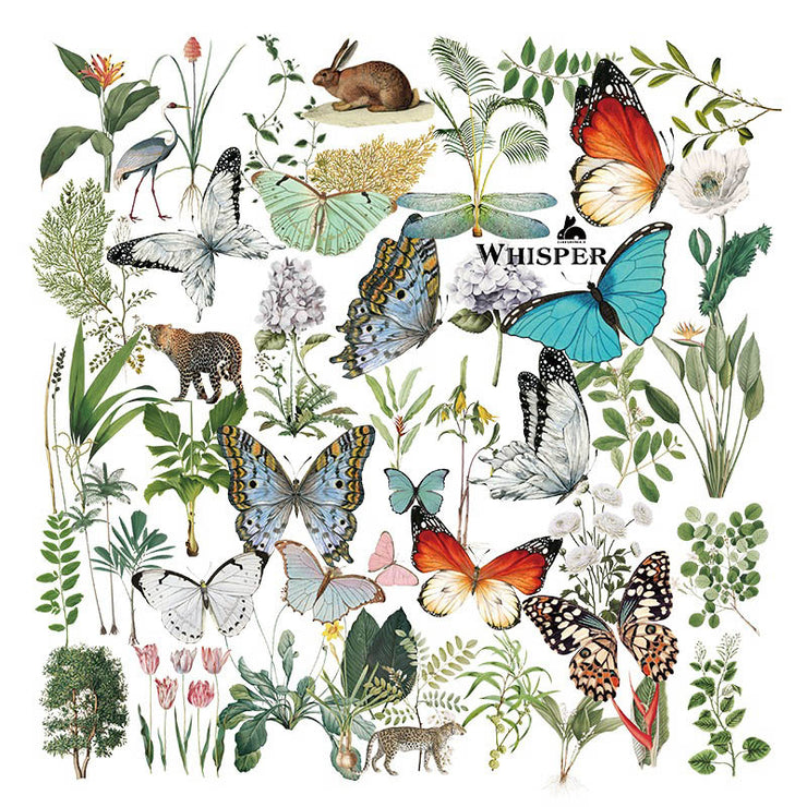Datu Butterflies & Plants Vellum Stickers - Taperlogy